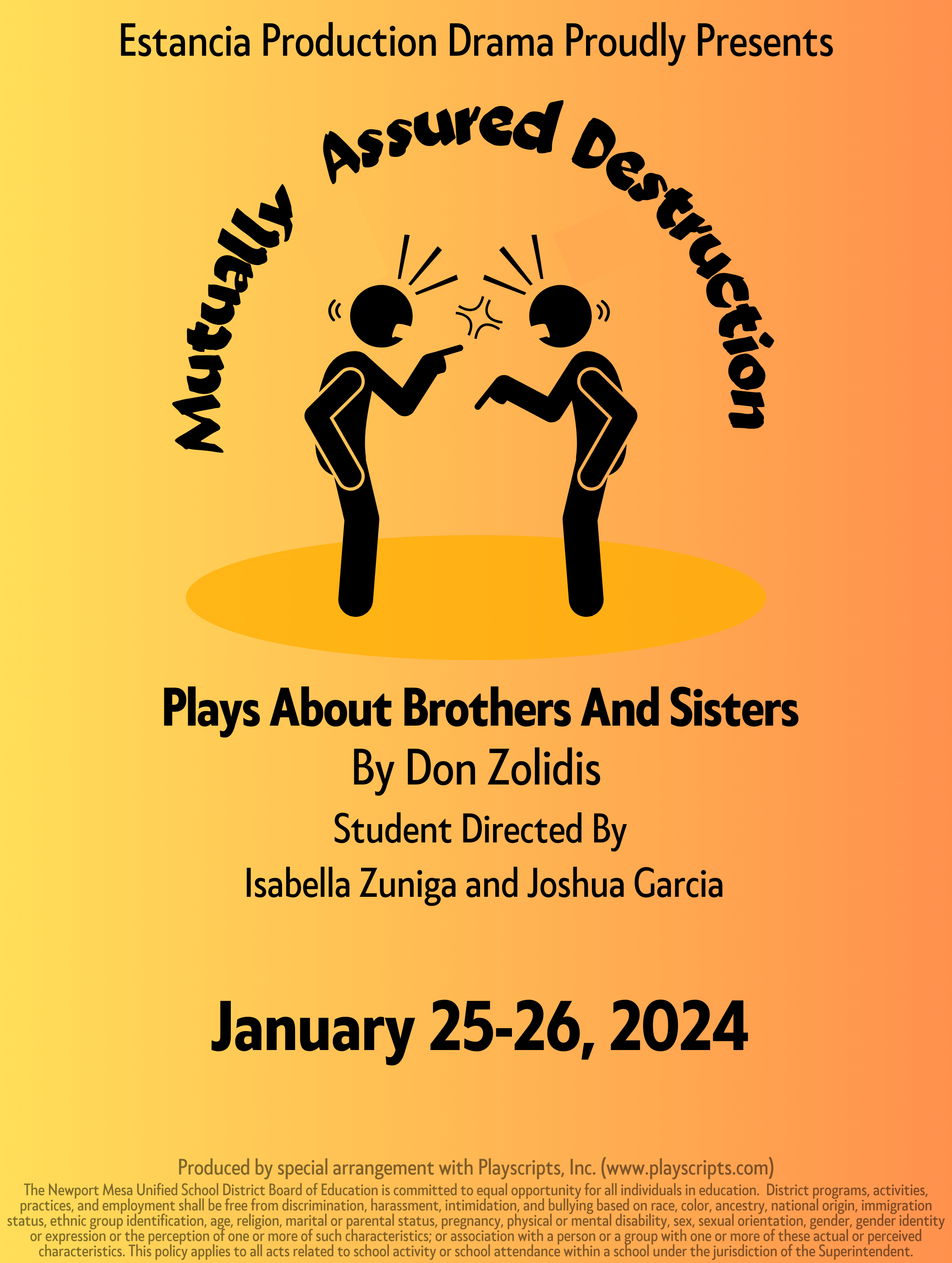 Mutually Assured Destruction at Estancia High - Performances January 25 ...