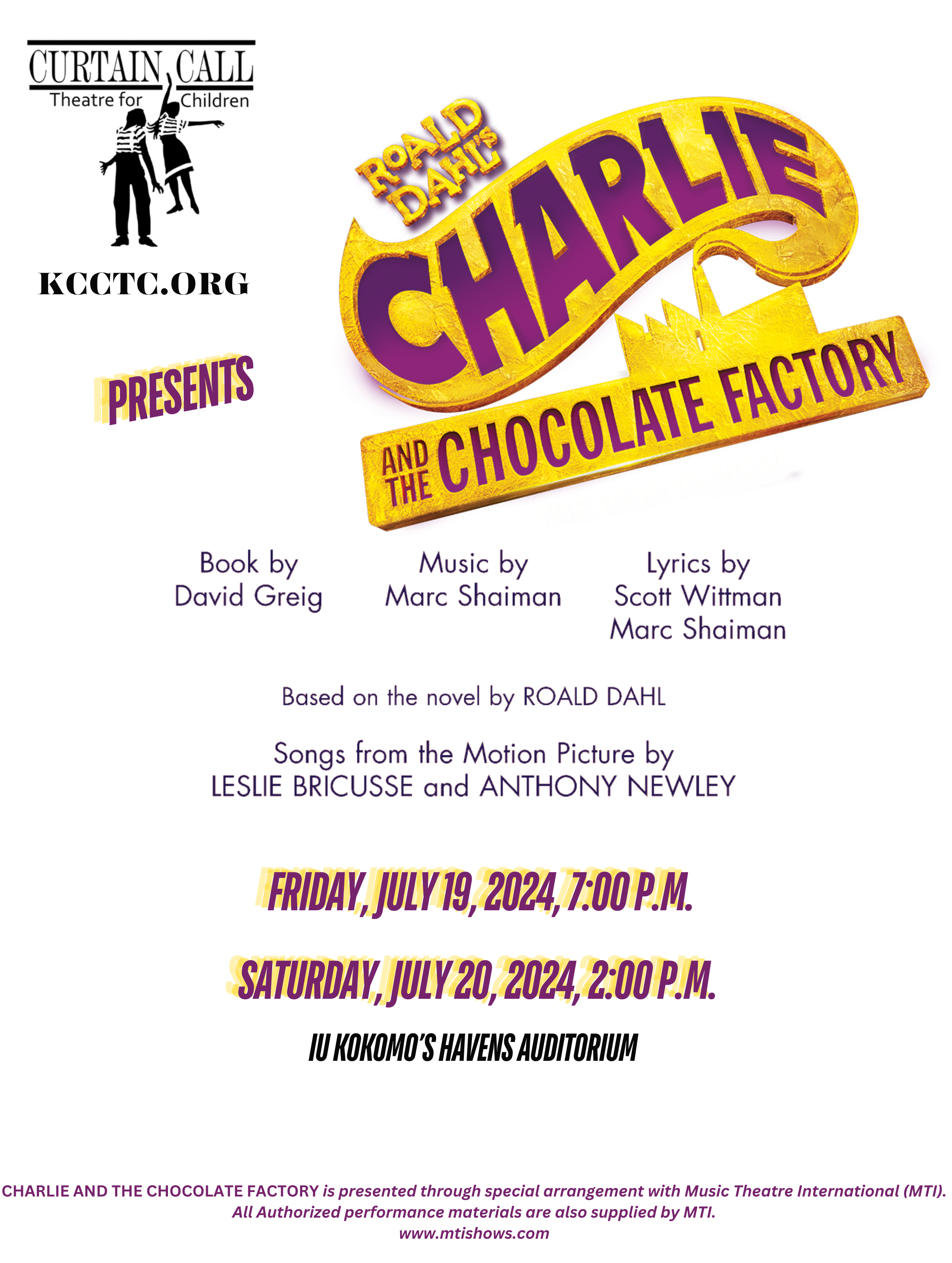 Charlie and the Chocolate Factory at Kokomo Curtain Call Theatre for ...