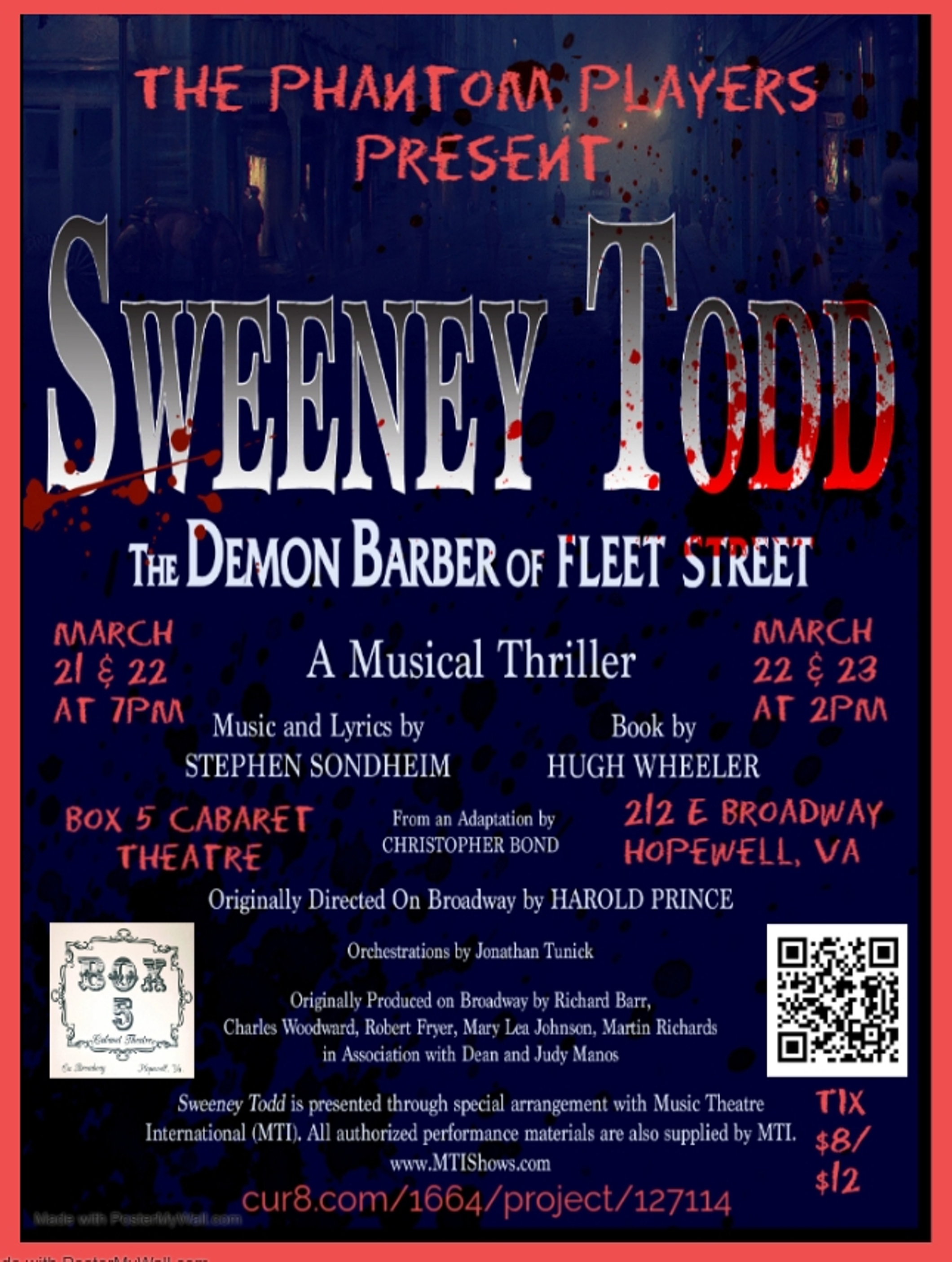 Sweeney Todd at The Phantom Players - Performances March 21, 2025 to ...